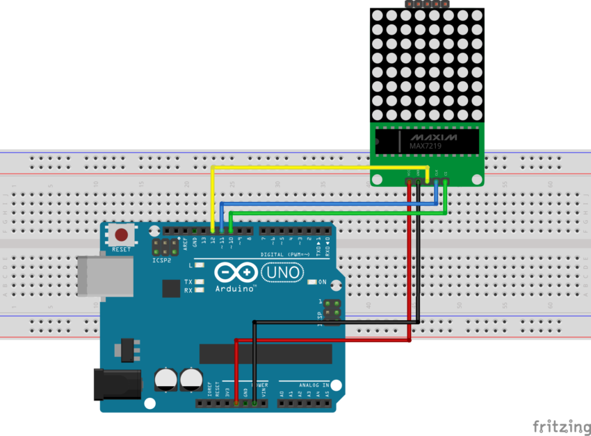 Driving an 8x8 (64) LED Matrix with MAX7219 (or MAX7221) and Arduino ...