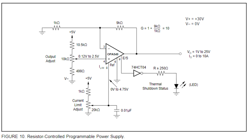 1.2V-25V/10A Adjustable Power Supply Using Power Op-Amp - Electronics-Lab