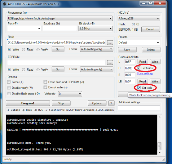Burning Arduino Bootloader on ATMega328 using USBasp Programmer ... Burning Arduino Bootloader on ATMega328 using USBasp Programmer ...