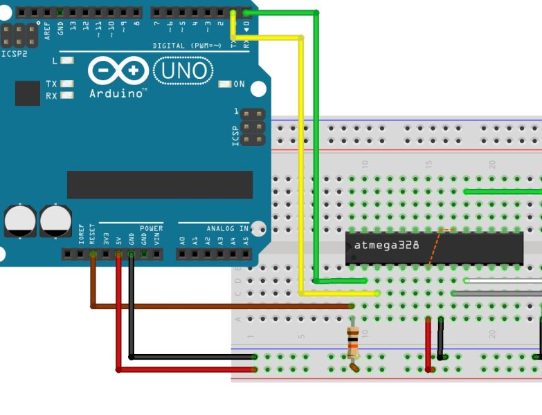 with arduino uno on breadboard_bb - Electronics-Lab.com