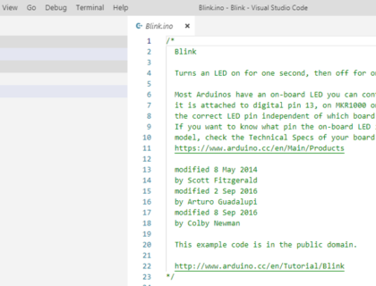 blink sketch - Electronics-Lab.com