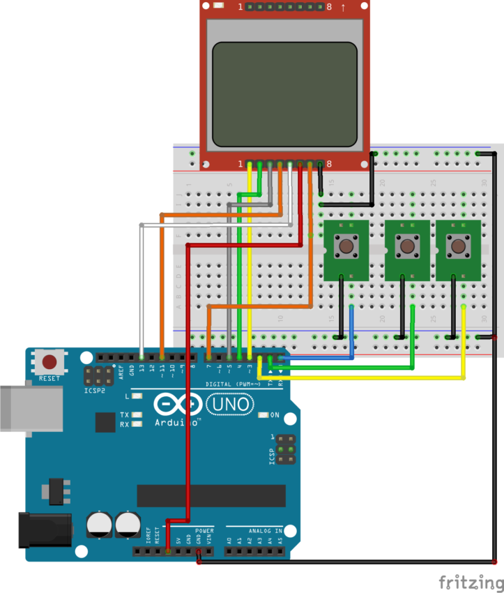 Menu on Nokia 5110 LCD display with Arduino - Electronics-Lab