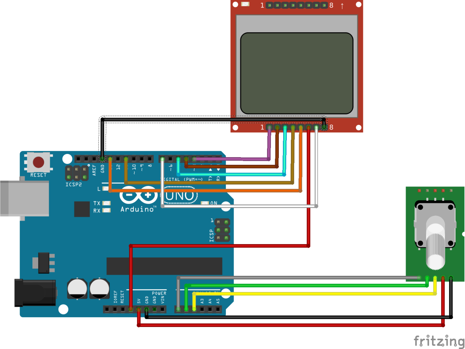 Arduino Menu Tutorial With A Rotary Encoder And A Nokia 5110 Lcd Display Electronics