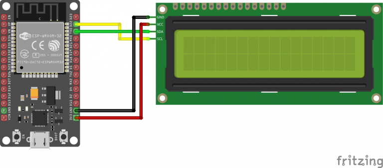 Using a 16x2 I2C LCD display with ESP32 - Electronics-Lab.com