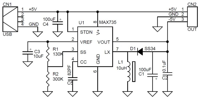 USB to +/-5V Voltage DC-DC switching Converter - Electronics-Lab