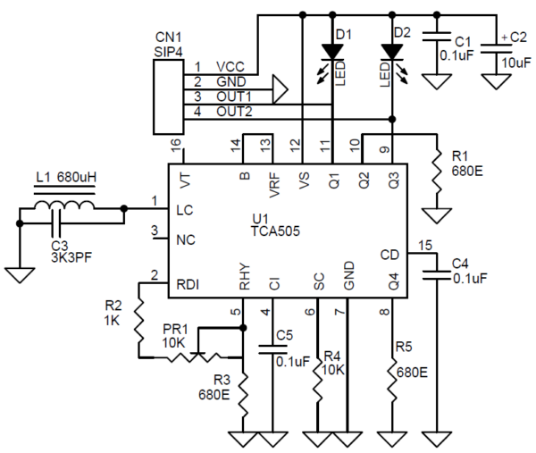 Inductive Proximity Sensor Using Tca505 Electronics Lab 7041