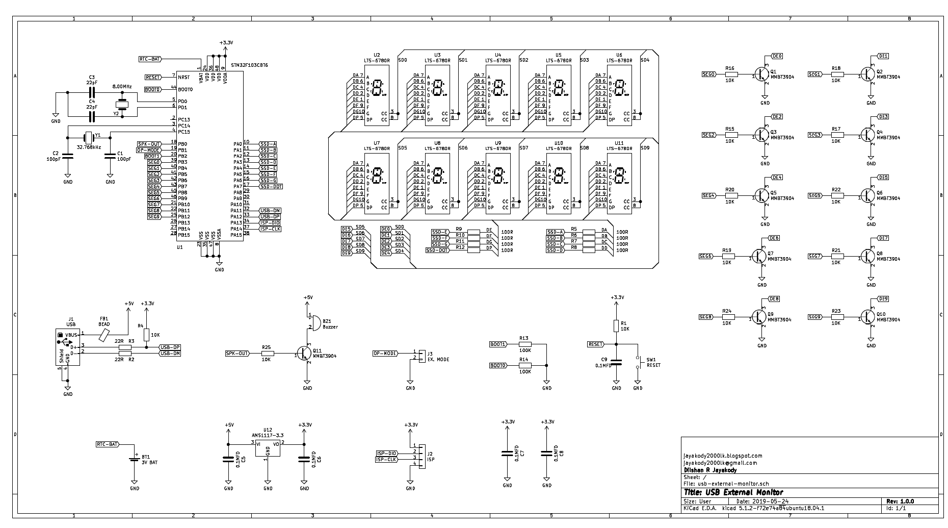 USB 10-digit Seven Segment Display Module - Electronics-Lab.com USB 10-digit Seven Segment Display Module - Electronics-Lab.com