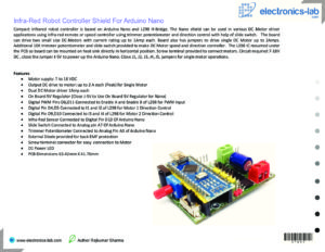 Infra-Red Robot Controller Shield For Arduino Nano - Electronics-Lab.com