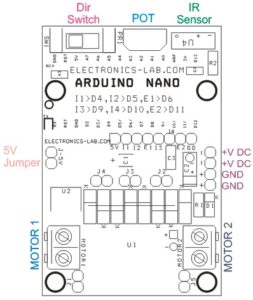 InfraRed Robot Controller Shield For Arduino Nano - Electronics-Lab.com