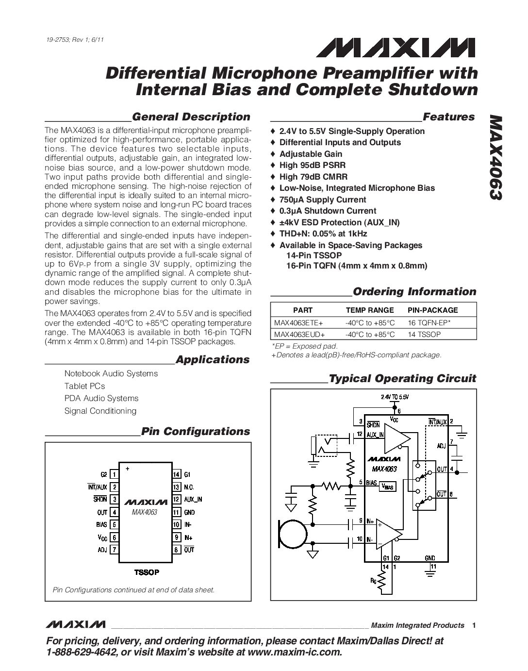 MAX4063 - Electronics-Lab.com