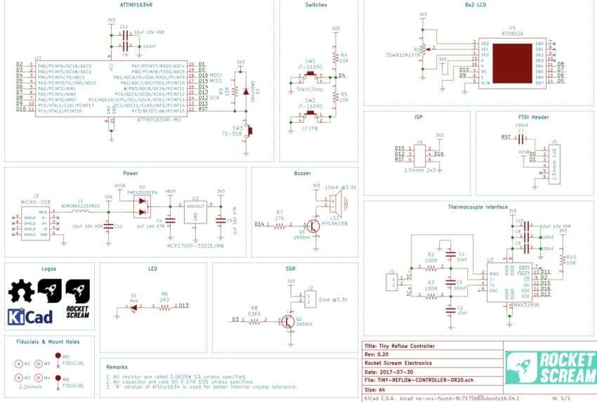 Tiny Reflow Controller with character LCD - Electronics-Lab