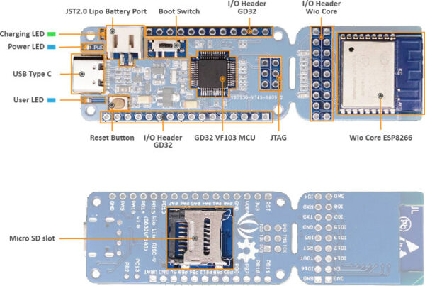 New Wio Lite RISC - V WiFi Board with ESP8266 Module for WiFi ...