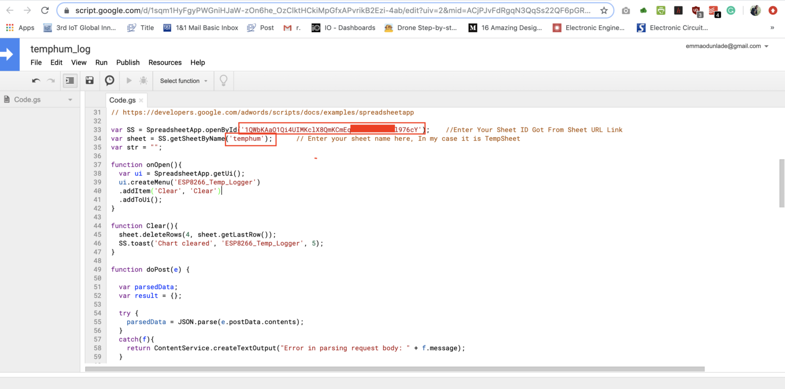 IoT: Log Sensor Data to Google Sheets using NodeMCU - Electronics-Lab