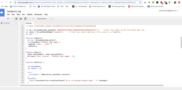 IoT: Log Sensor Data to Google Sheets using NodeMCU - Electronics-Lab.com