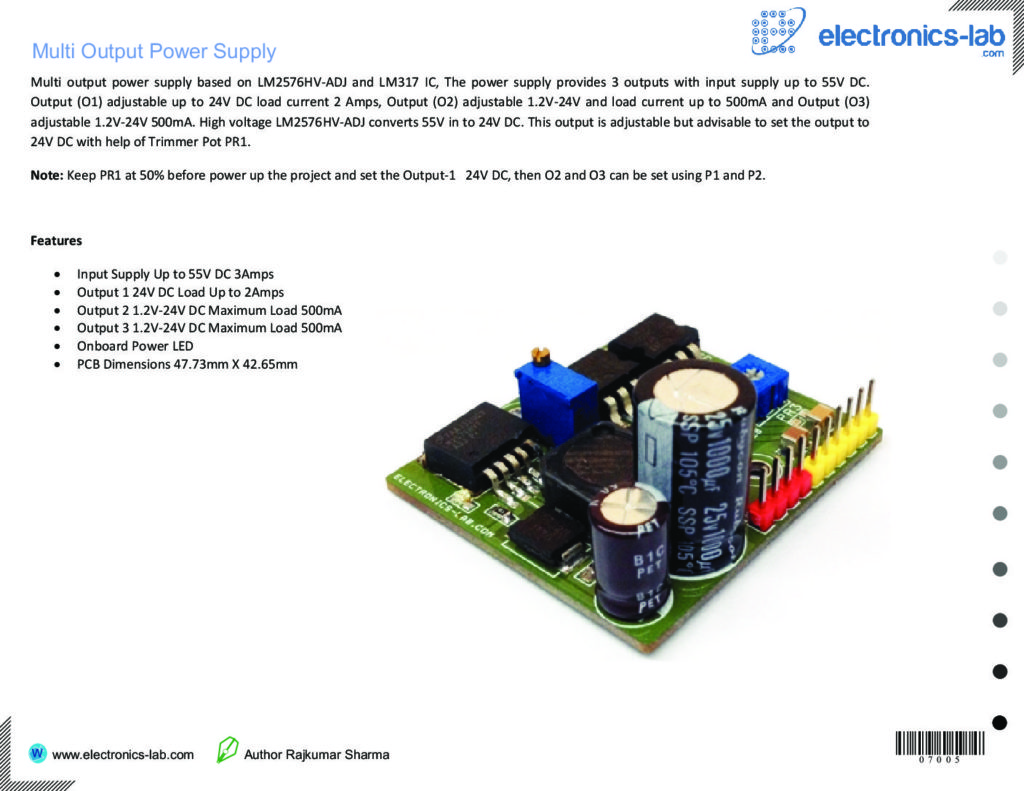 Multi Output Power Supply - Electronics-Lab.com