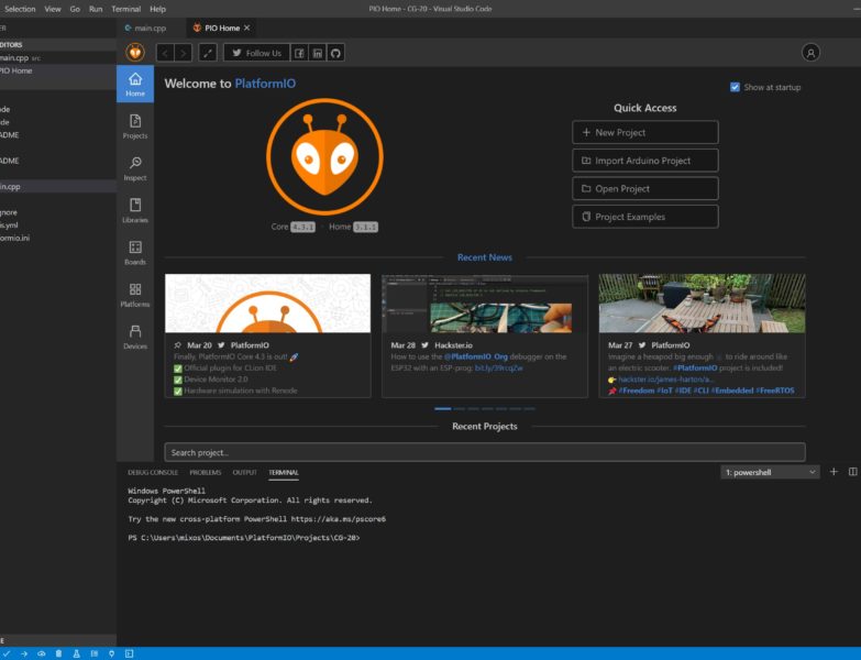 PlatformIO - Electronics-Lab.com