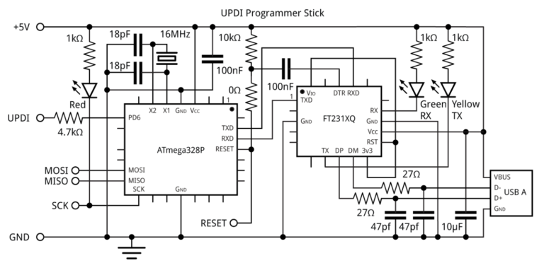 Program ATtiny 0-Series Chips with a Miniature UPDI Dongle - Electronics-Lab