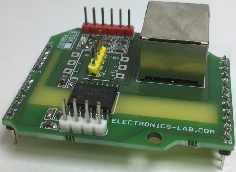 Isolated CAN BUS Transceiver Arduino Shield - Electronics-Lab