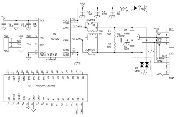 Isolated Can Bus Transceiver Arduino Shield Electronics