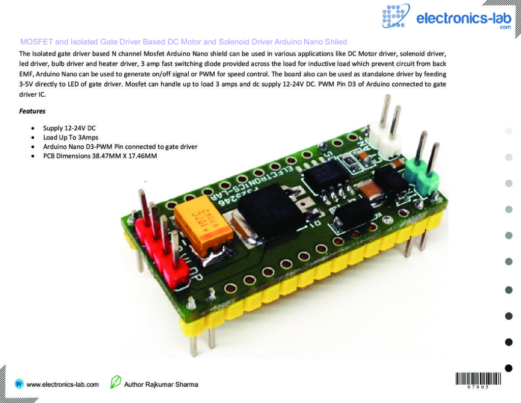 MOSFET and Isolated Gate Driver Based DC Motor and Solenoid Driver ...