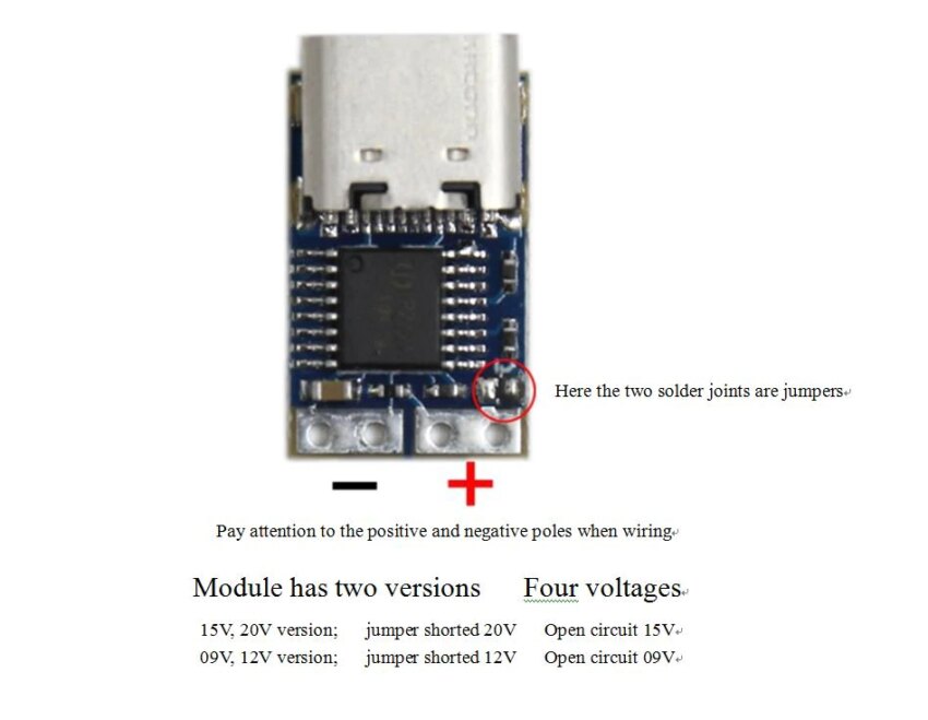 USB-C PD module provides 9V-12V-15V-20V and sells for 1€ - Electronics-Lab