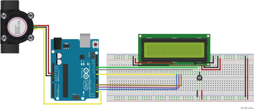 Measuring Water Flow Rate and Volume using Arduino and a Flow Sensor ...