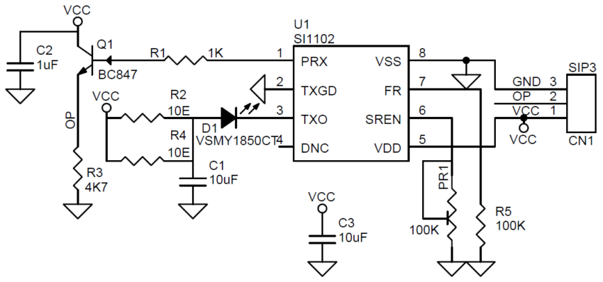 Reflectance based Proximity Sensor using Si1102 - Electronics-Lab