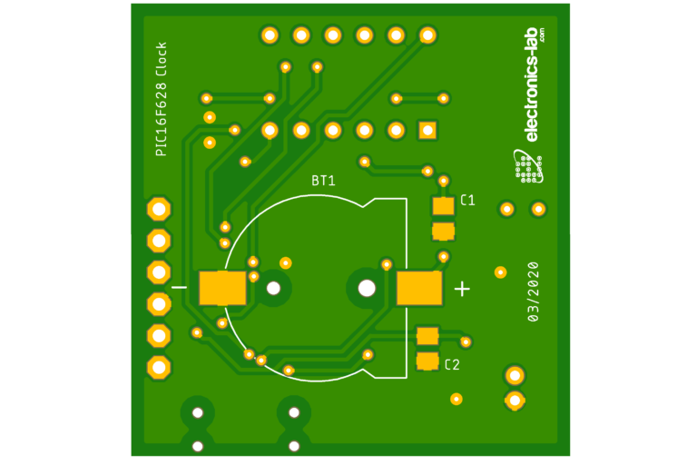 7-segment Mini Clock using PIC16F628A and DS1307 RTC - Electronics-Lab