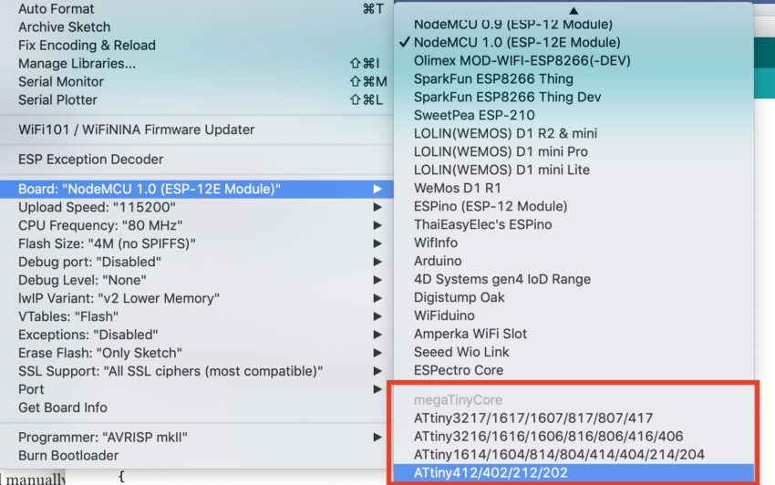 Using the New ATtiny Processors with Arduino IDE (ATtiny412, ATTiny1614, ATtiny3216, ATtiny1616 ...
