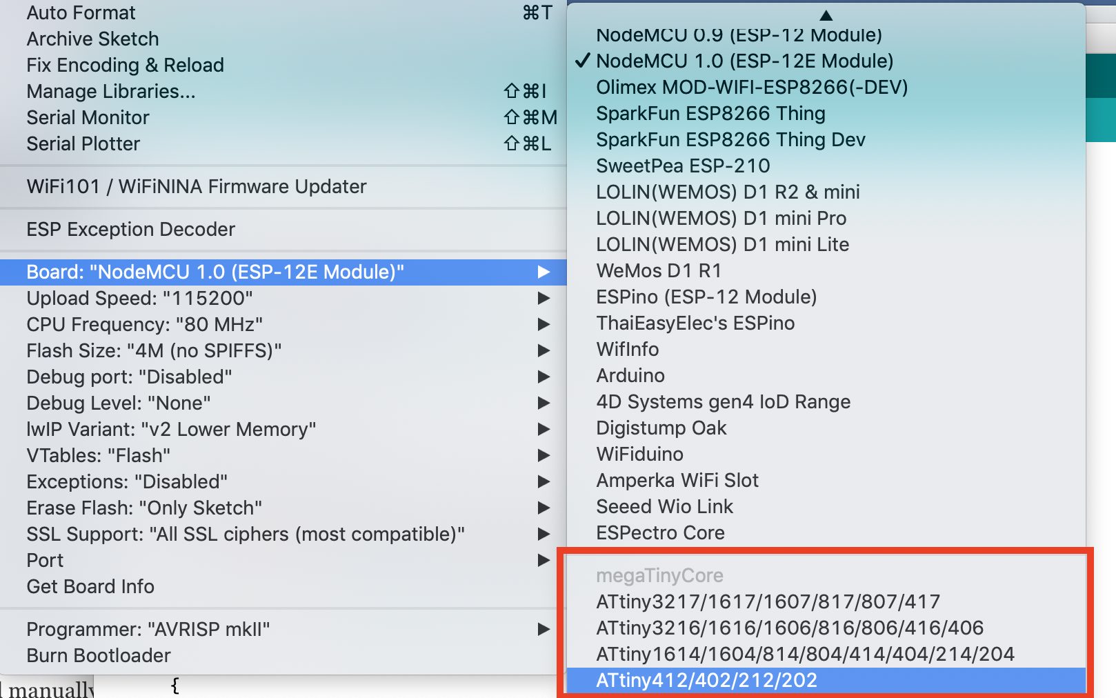 Using The New Attiny Processors With Arduino Ide Attiny412 Attiny1614 Attiny3216 Attiny1616