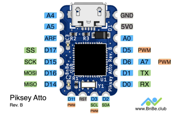 Piskey Atto Is A Tiny Arduino Compatible Board With Usb Electronics