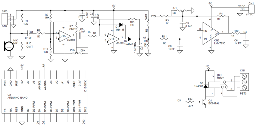 Sound Sensor with onboard Relay Arduino Nano Shield - Electronics-Lab