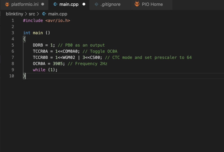 Programming the ATtiny10 with Platform.io IDE - Electronics-Lab
