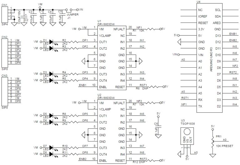 8 Channel Inductive Load Driver Arduino Shield - Electronics-Lab