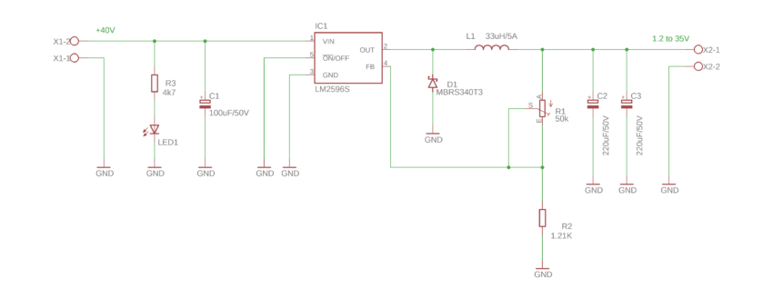 1.2V to 35V @ 3A Adjustable Step-down Regulator using LM2596 - Electronics-Lab