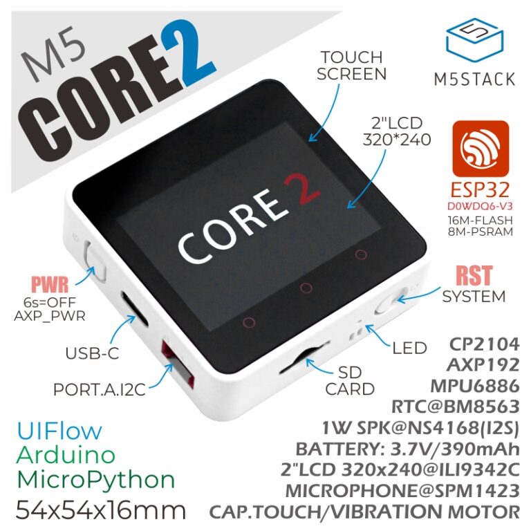 M5Stack CORE2-Touch Enabled Device is launched - Electronics-Lab