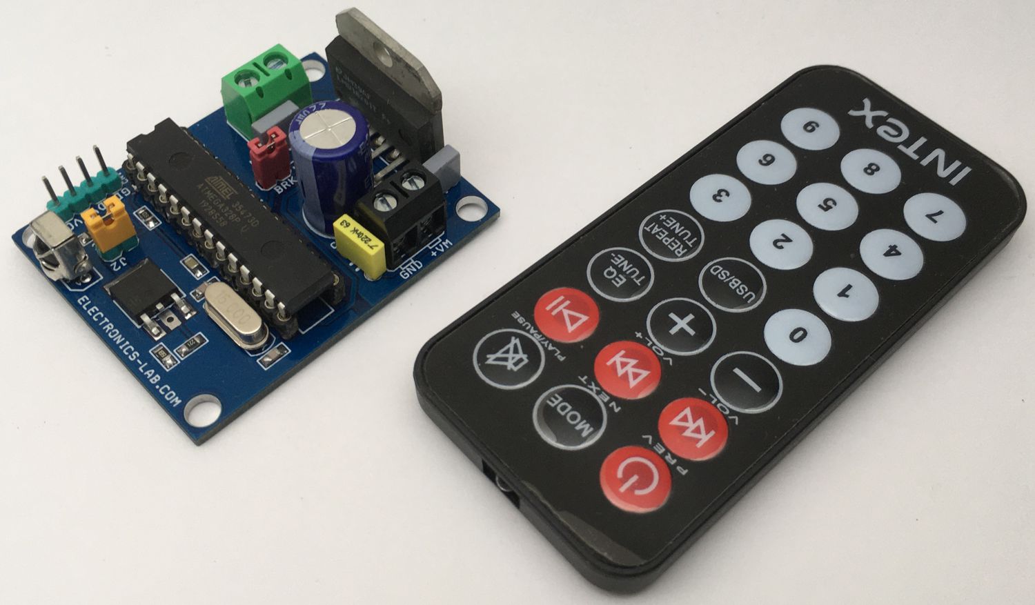 Brushed DC Motor Controller Using Infra-Red Remote - Electronics-Lab.com Brushed DC Motor Controller Using Infra-Red Remote - Electronics-Lab.com