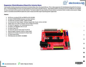 Expansion Shield- Breakout Board for Arduino Nano - Electronics-Lab.com
