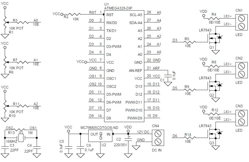 RGB LED Controller using Atmega328 - Electronics-Lab