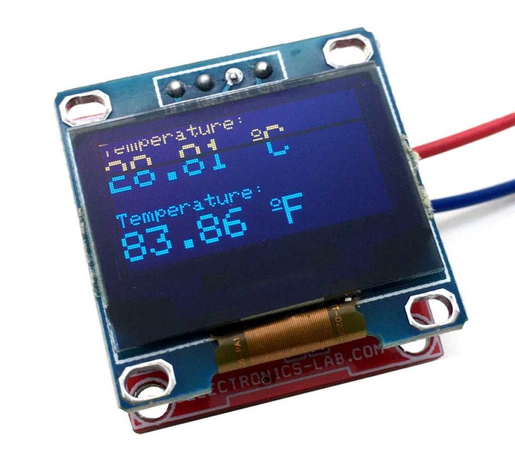 Thermoduino Oled Display Thermometer And Tiny Arduino Board Electronics Lab