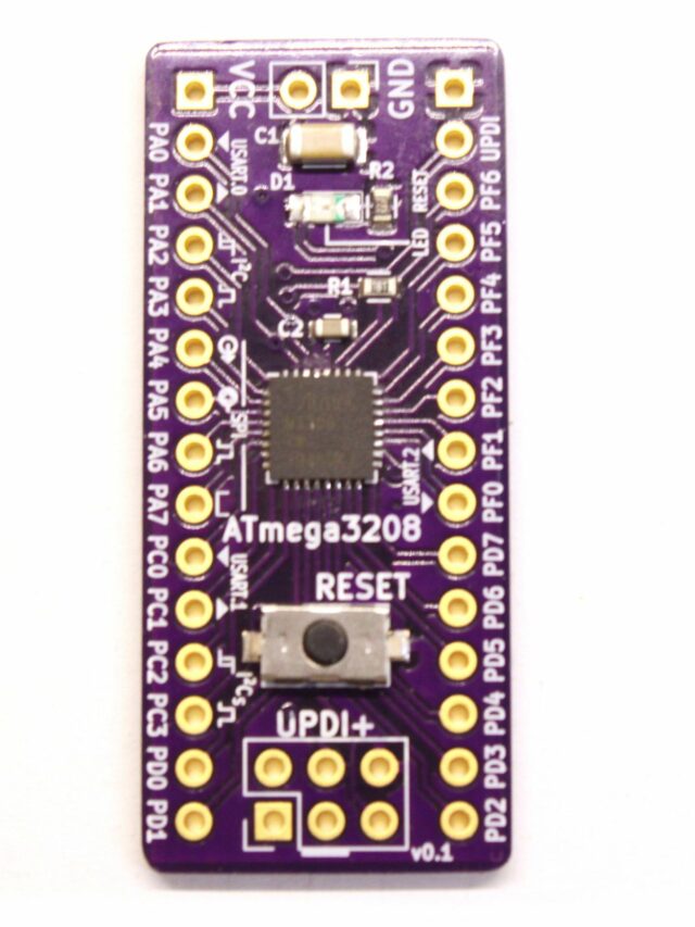 ATmega3208-Dev-Board-Top-View - Electronics-Lab.com