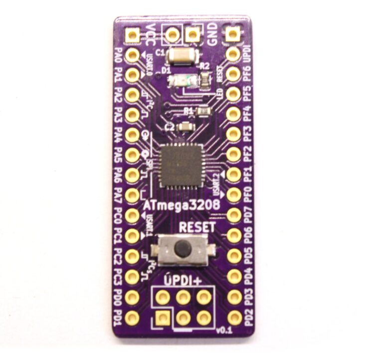 ATmega3208-Dev-Board-Top-View - Electronics-Lab.com