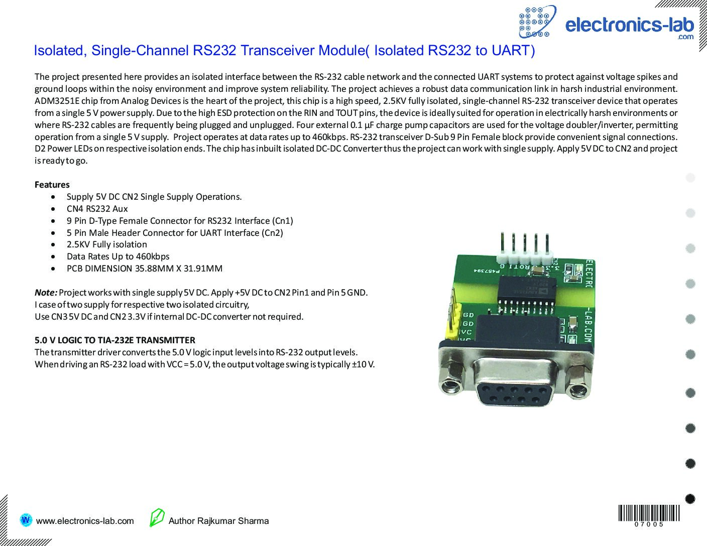 Isolated, Single-Channel RS232 Transceiver (Isolated RS232, 53% OFF Isolated, Single-Channel RS232 Transceiver (Isolated RS232, 53% OFF
