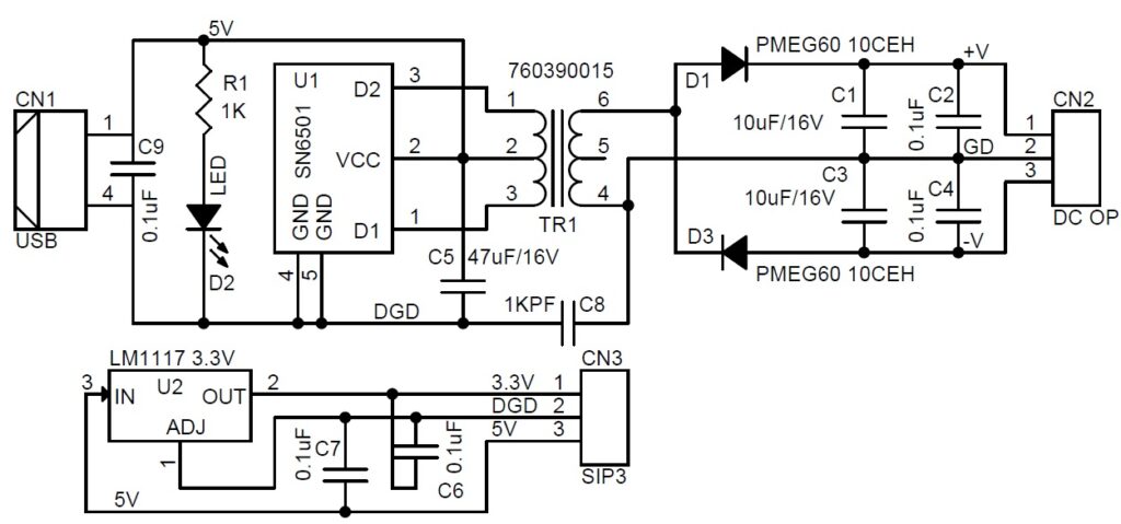+/-18V Isolated DC-DC Converter Dual Supply Output from USB 5V Power ...