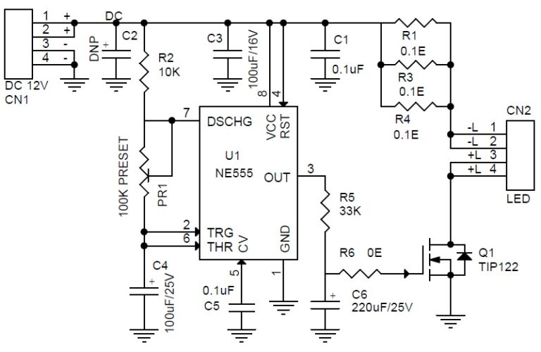 LED Fading Effect / LED Strobe using 555 - Electronics-Lab