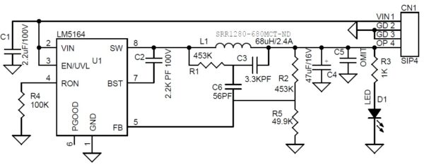 65V Input to 12Vdc Output - 1A synchronous buck DC/DC converter using ...