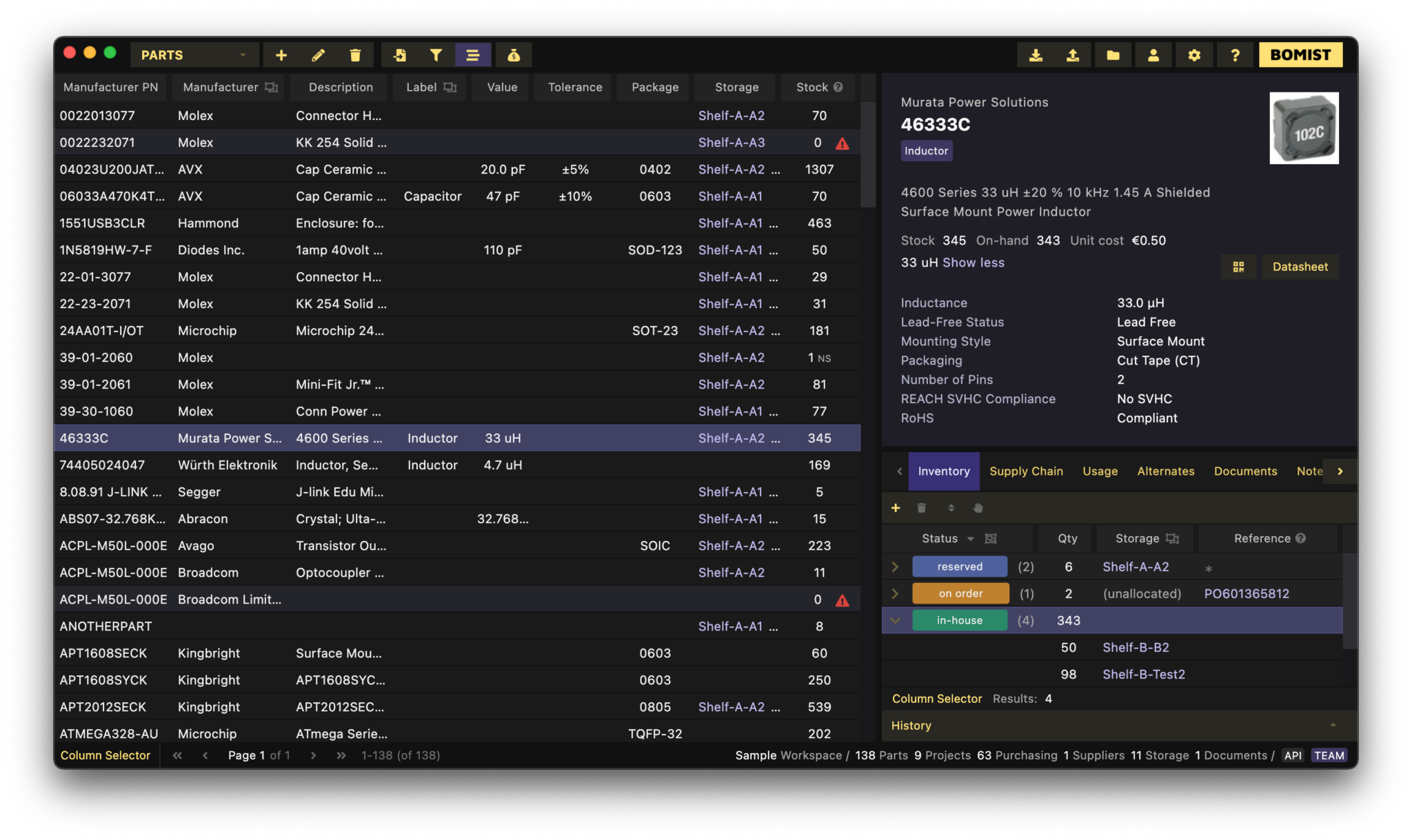 BOMIST - Parts Inventory and BOM Management Software - Electronics-Lab