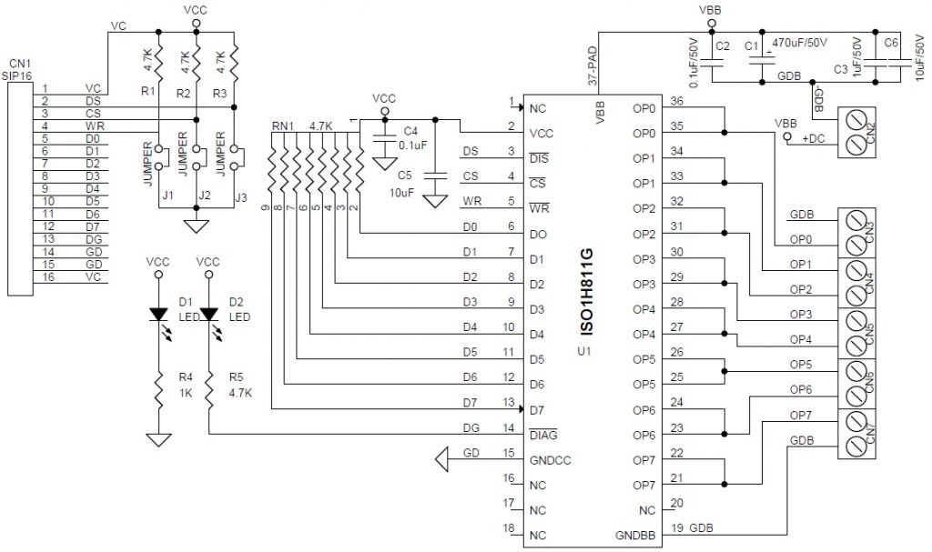 Galvanic Isolated 8 Channel High-Side Switch (0.6A per channel ...