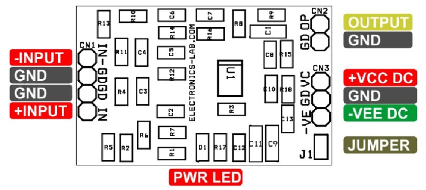 Universal Op-Amp Board for SMD SOIC-8 Package - Electronics-Lab.com