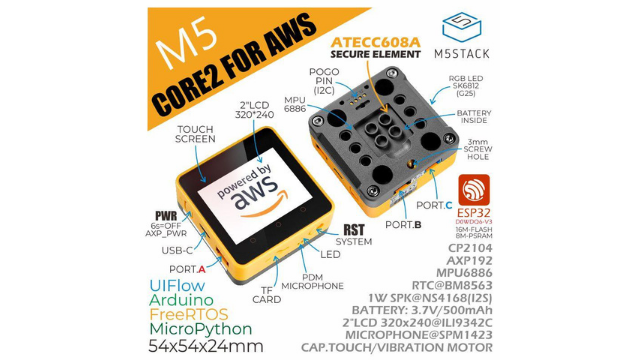 M5Stack Core2 Specs - Electronics-Lab.com